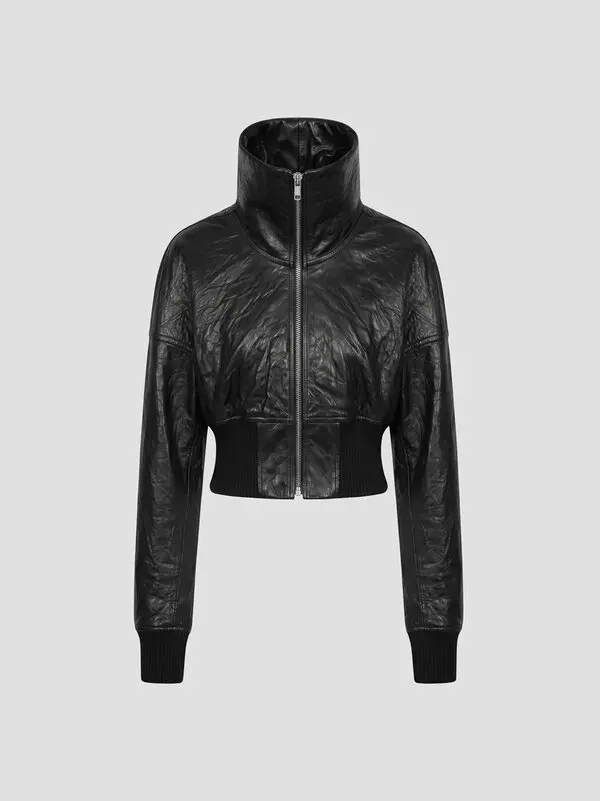 Rick Owens Leather Bomber Jacket