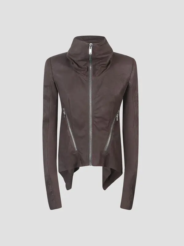Rick Owens Zip Mini Biker Jacket - Darkdust