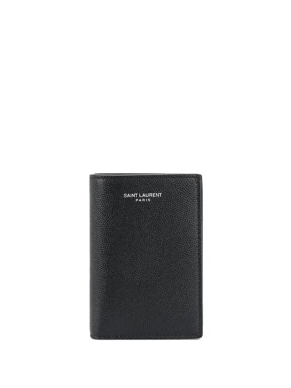 Saint Laurent Logo-embossed Calf Leather Credit Card Wallet - Nero