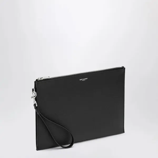 Saint Laurent Zipped Tablet Holder In 100% Calf Leather