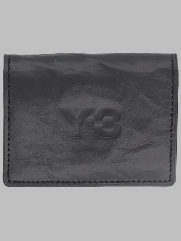 Y3 Leather Card Holder Wallet - Black