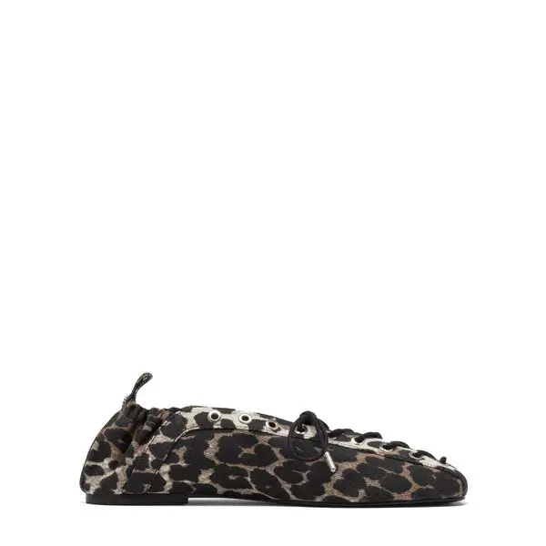 GANNI Print Ballerina Flats - Leopard