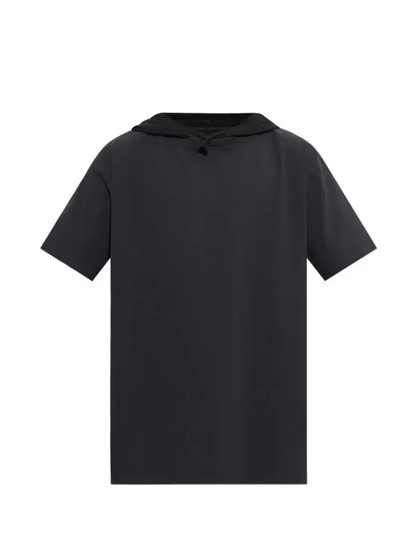 MAISON MARGIELA Crew Neck T-shirt With Printed Hood And Adjustable Drawstring