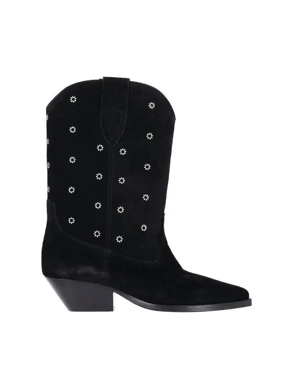 Isabel Marant Étoile Embellished Mid-calf Cowboy Boots - Black