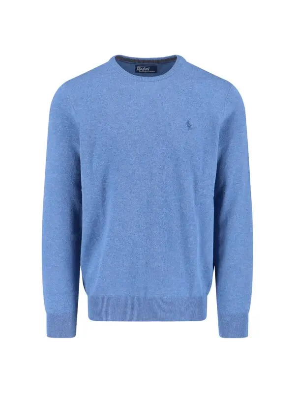 Polo Ralph Lauren Crewneck Sweater With Chest Logo - Blue