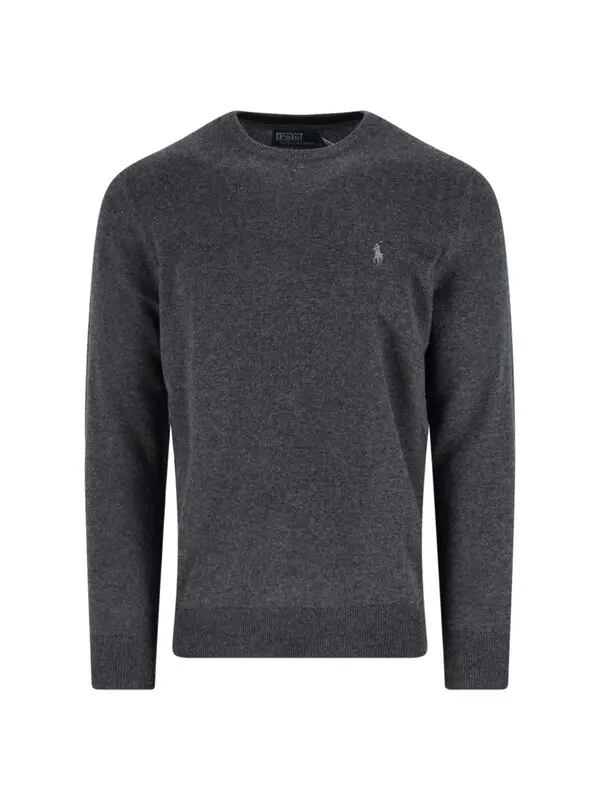 Polo Ralph Lauren Crewneck Sweater With Chest Logo - Grey