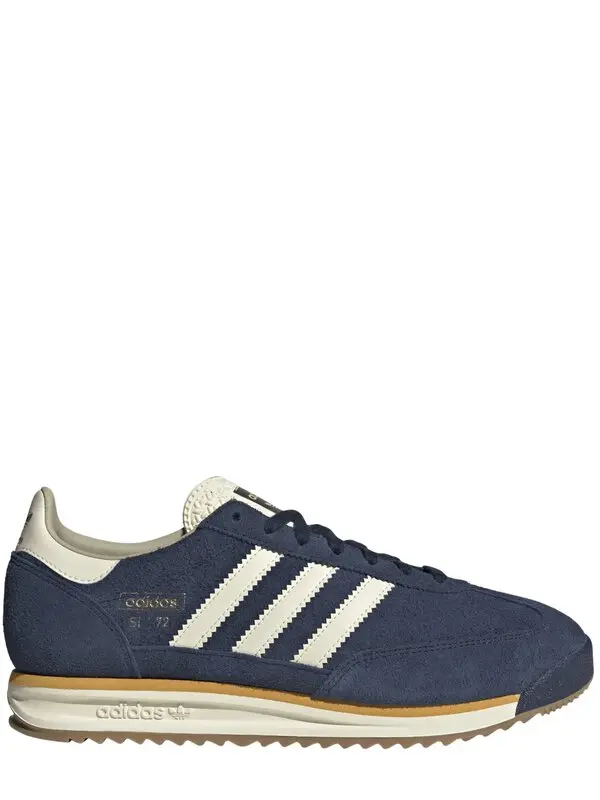 Adidas Low Top Suede Sneakers With Contrast Stripes - Navy