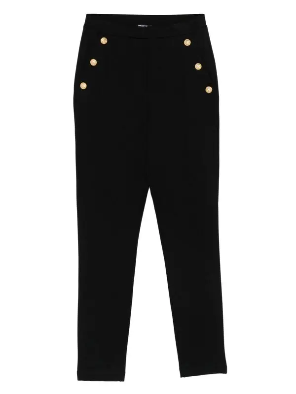 Balmain Tailored Knit Trousers - Black/gold