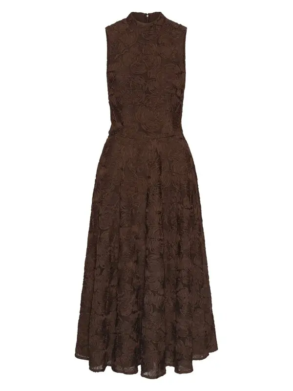 ROTATE BY BIRGER CHRISTENSEN Floral Mesh Sleeveless A-line Mini Dress