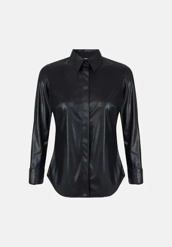 Elisabetta Franchi Long Sleeve Satin-effect Blouse