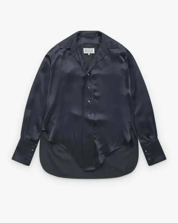MAISON MARGIELA Long-sleeved Shirt - Light Blue/grey
