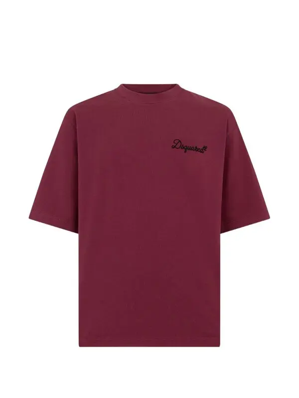 Dsquared2 Embroidered Logo Crew Neck T-shirt - Violet