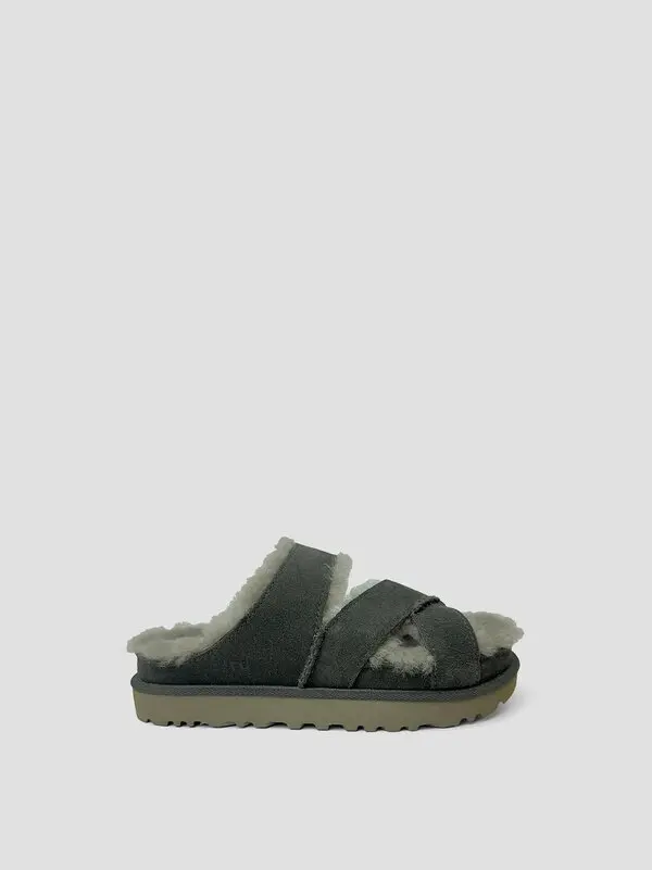 UGG Mini Crisscross Strap Slip-on Sandals - Dense Smoke