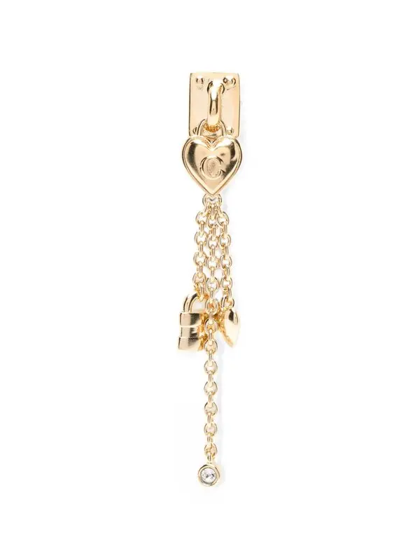 Chloé Mini Charm Necklace With Crystal Glass, Padlock & Heart Charms - Oro