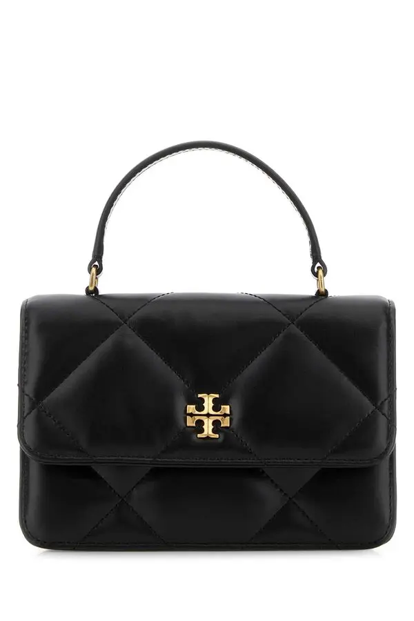 Tory Burch Quilted Leather Mini Top Handle Chain Wallet - Black