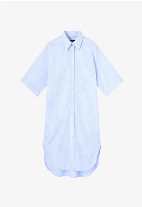 A.p.c. Chiara Mini Shirt Dress With Pin Stripes