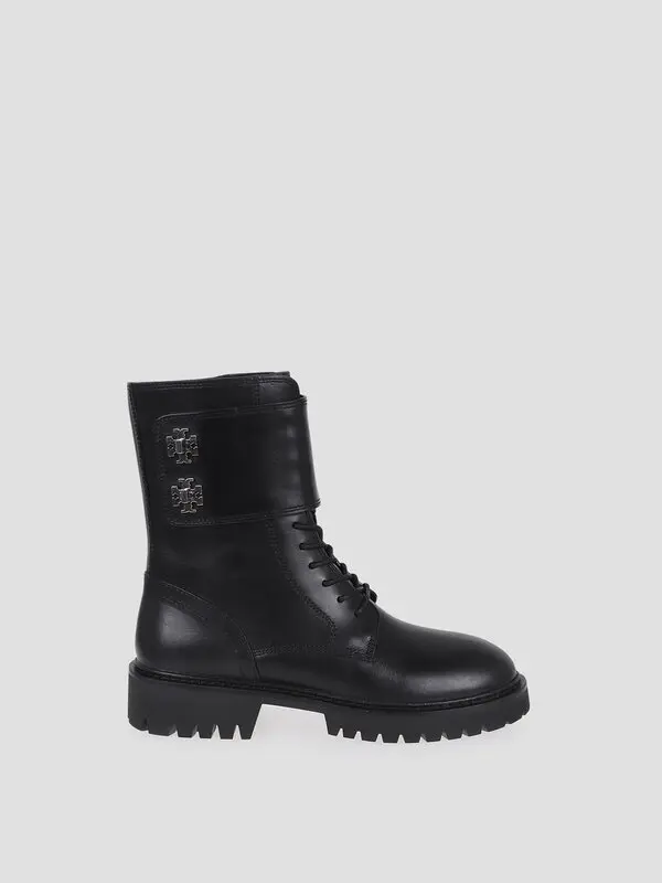 Tory Burch Turnlock Lug Sole Boots - Perfect Black