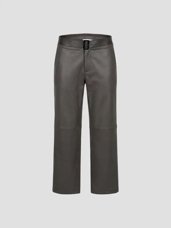 LAMIA LAGHA Belted Leather Pants