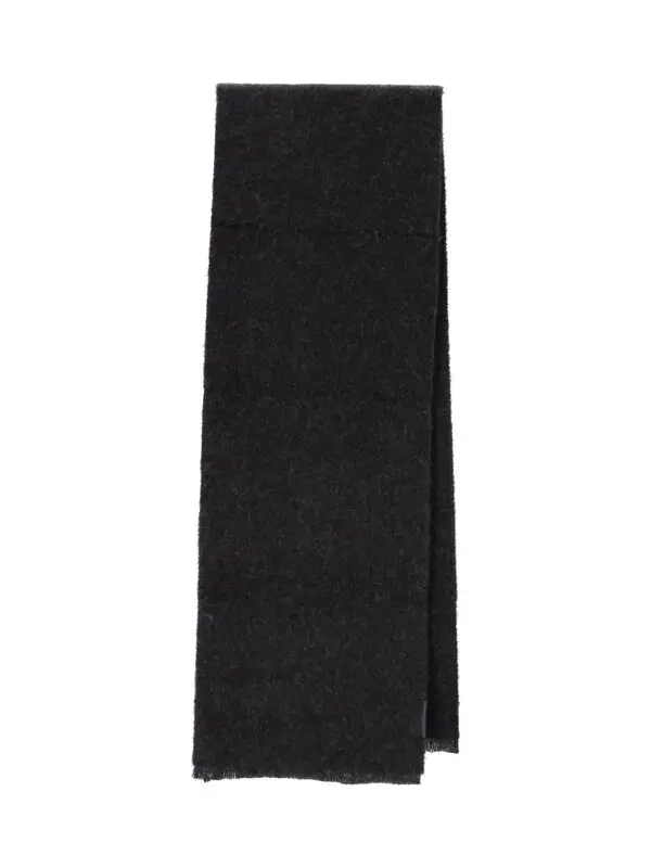 LEMAIRE Brushed Alpaca Blend Scarf With Leather Patch