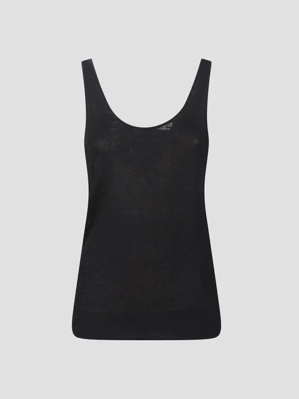THE FRANKIE SHOP Ribbed Knit Mini Tank Top - Black