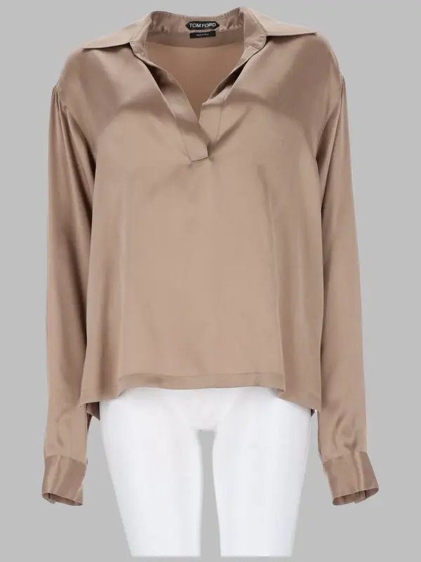 TOM FORD Satin Silk Polo Shirt