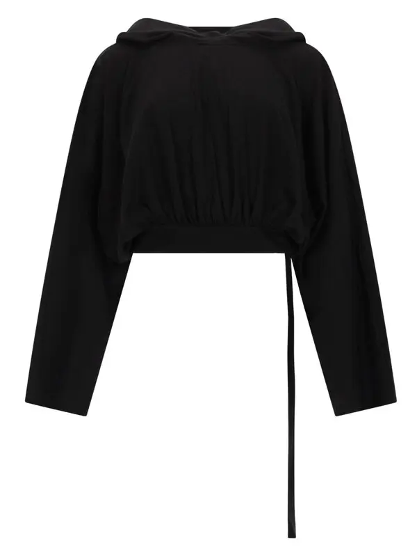 Rick Owens Cropped Hooded Long Sleeve Top