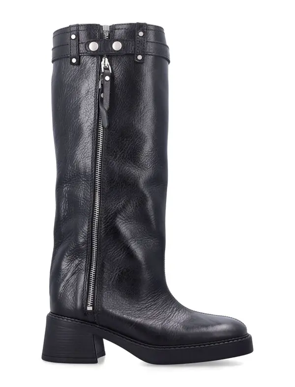 MIISTA Izolda Pull-on Boots With Adjustable Strap And Block Heel