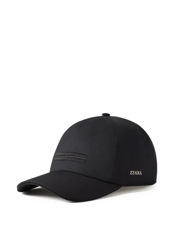 Zegna Baseball Cap With Embroidered Logo Detail - Nero