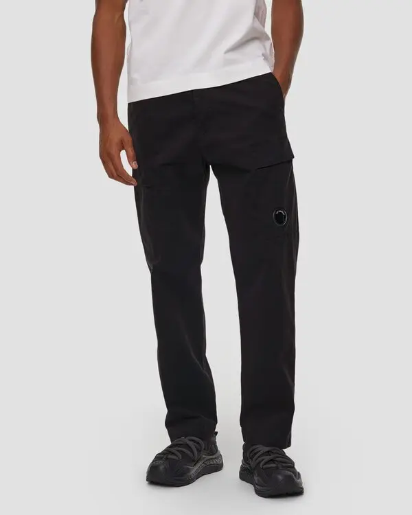 C.P. COMPANY Stretch Sateen Regular Cargo Pants - Black