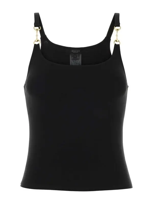 Gucci Viscose Crepe T-shirt With Morsetto Detail - Nero