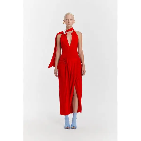 Vivetta Midi Dress With Half Collar And Elegant Hands