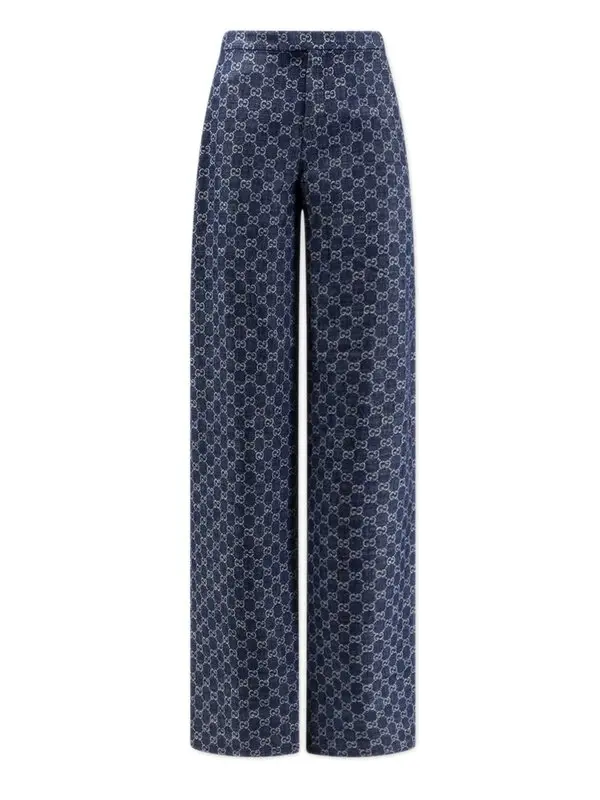 Gucci Gg Jacquard Cotton Denim Mini Pockets Jeans