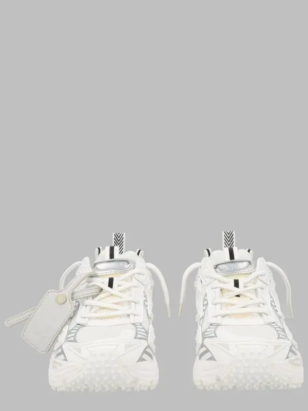 Off-White Low-top Athletic Sneakers With Graphic Detailing - White