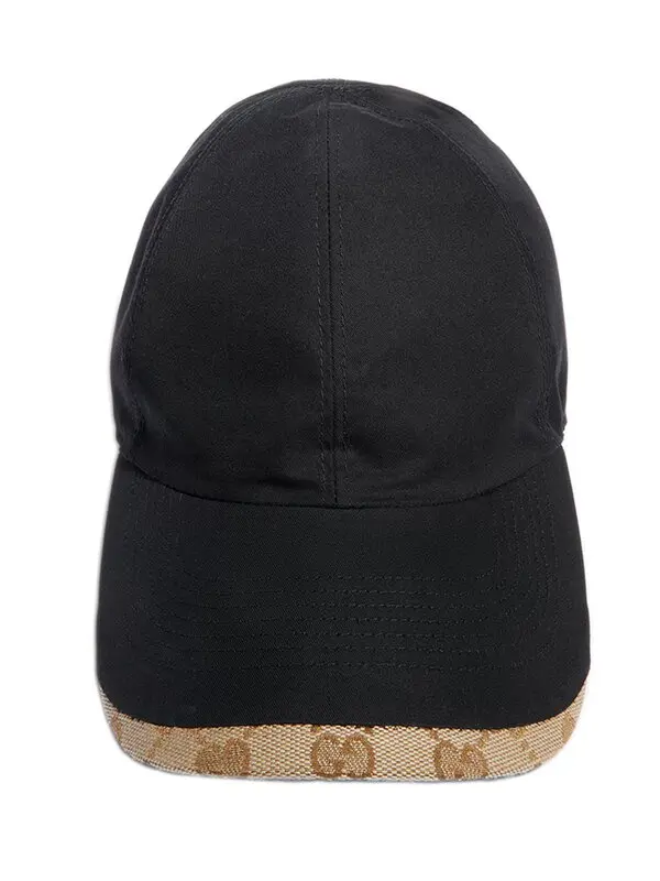 Gucci Gg Canvas Trim Baseball Cap - Nero