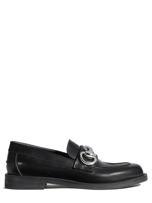 Gucci Sleek Shiny Leather Loafers - Nero