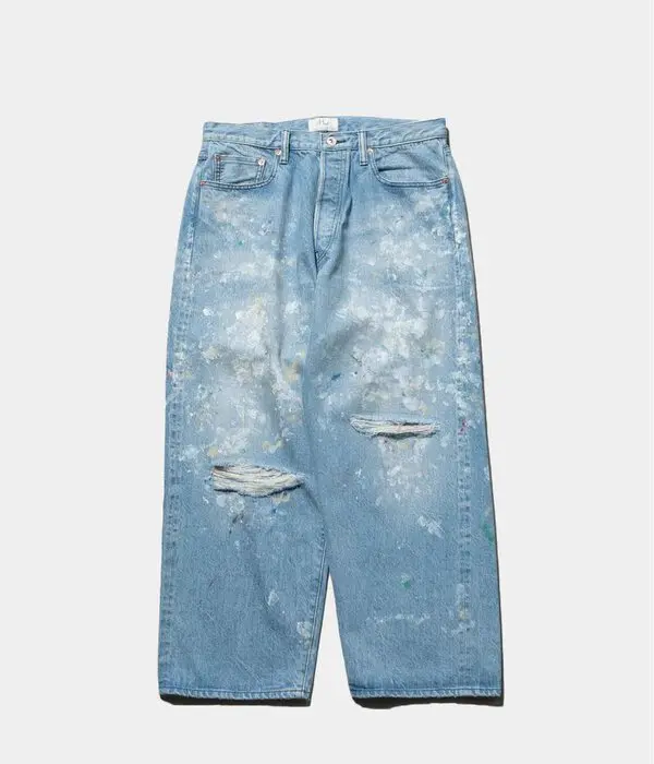 HERILL Distressed Paint Splatter Denim Top