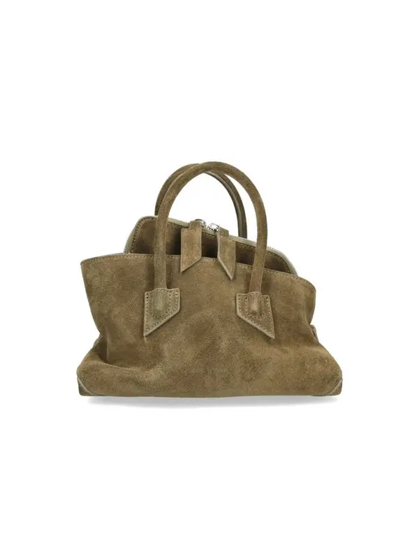 Attico 100% Leather Shoulder Bag - Green