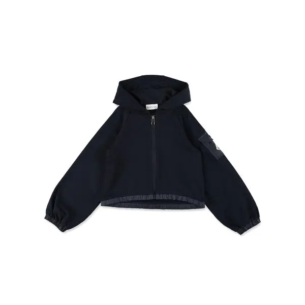 Moncler Fw24 Hooded Zip-up Jacket With Logo Detail