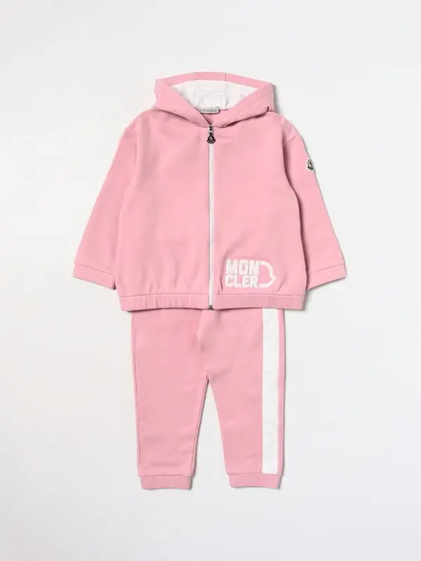 Moncler Cotton Zip-up Hooded Set With Logo Detail