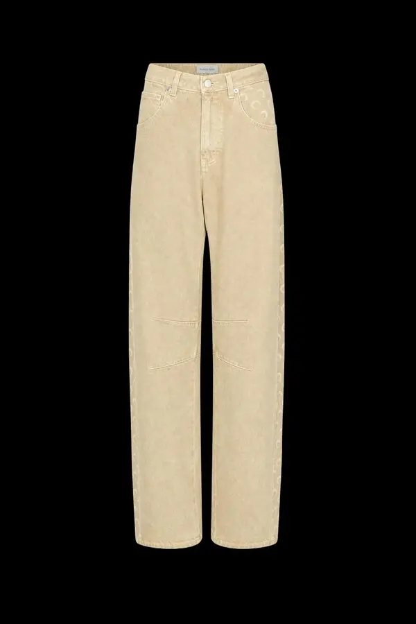 MARINE SERRE Monogrammed Cotton Jeans