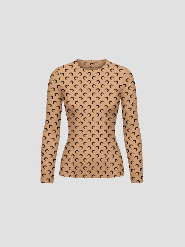 MARINE SERRE Moon Print Long Sleeve Top