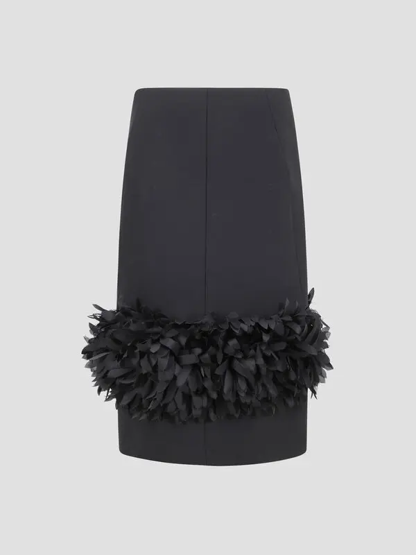 TOTEME Mini Skirt With Feather Embellishment