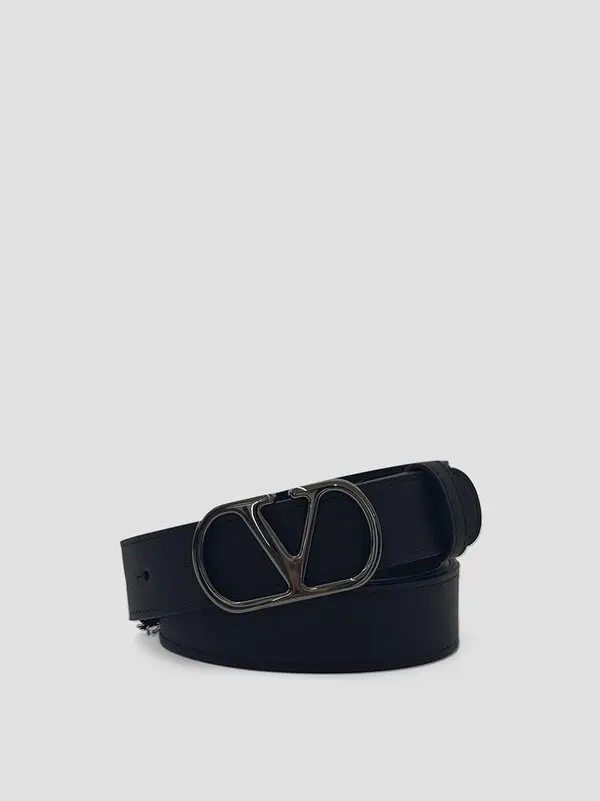 Valentino Garavani V Logo Signature Mini Belt - Black