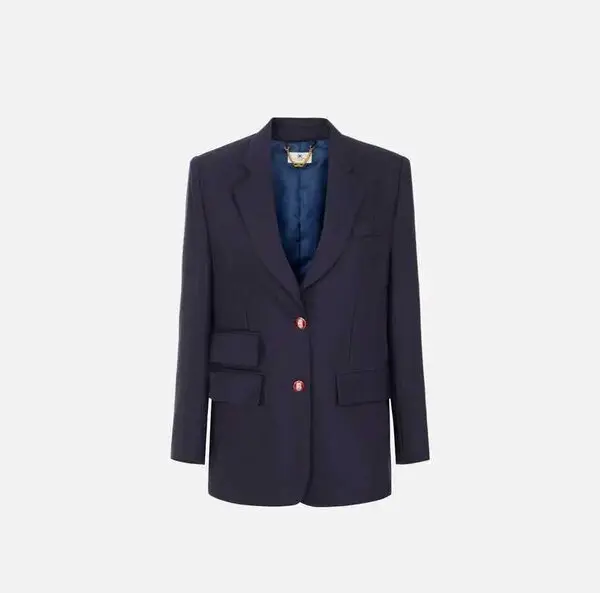 Elisabetta Franchi Single-breasted Wool Blend Blazer
