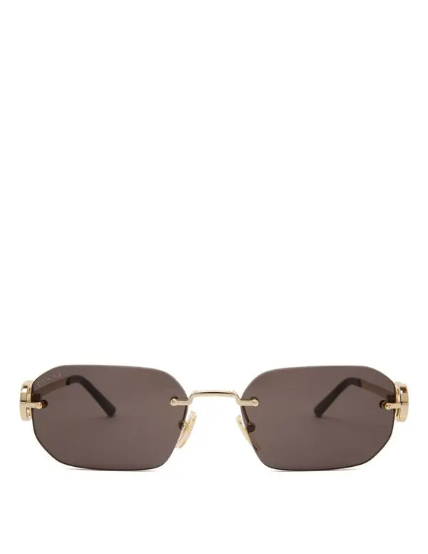 Gucci Frameless Sunglasses With Interlocking G Detail - Oro