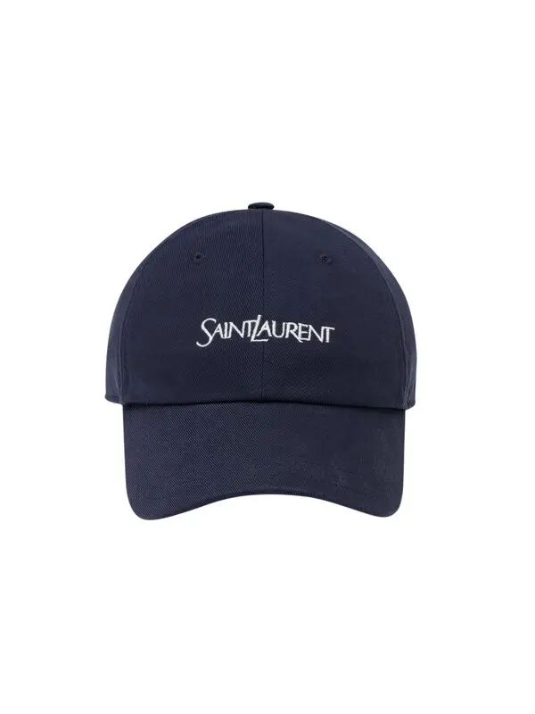 Saint Laurent Embroidered Logo Baseball Cap - Blu