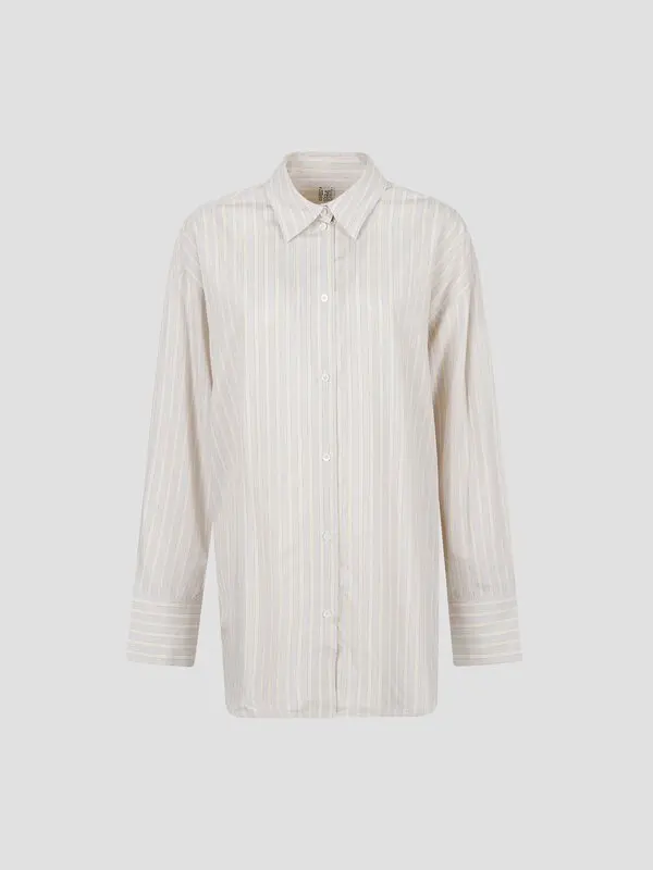 TOTEME Oversized Striped Long Sleeve Shirt