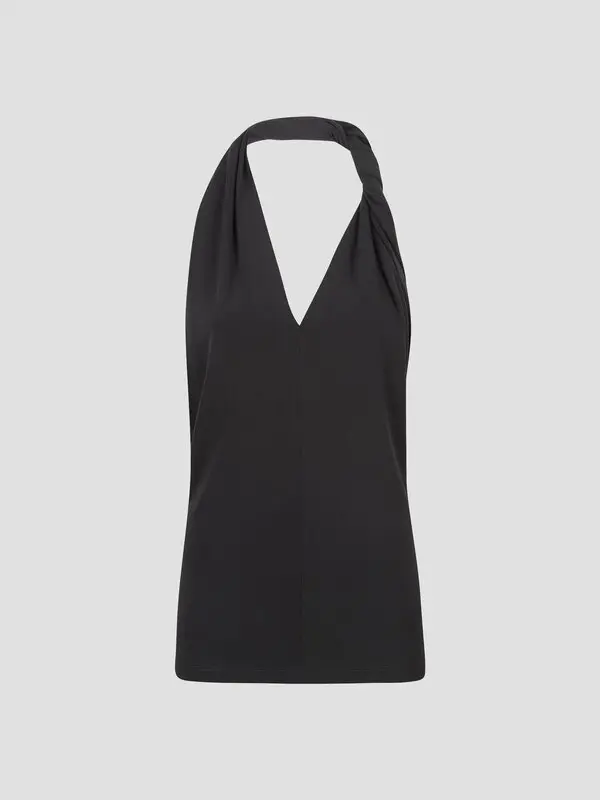 TOTEME Twisted Jersey Halter Top - Black