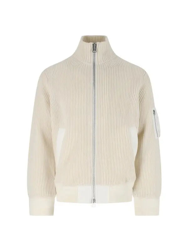 Sacai Ribbed Knit Zip-up Jacket