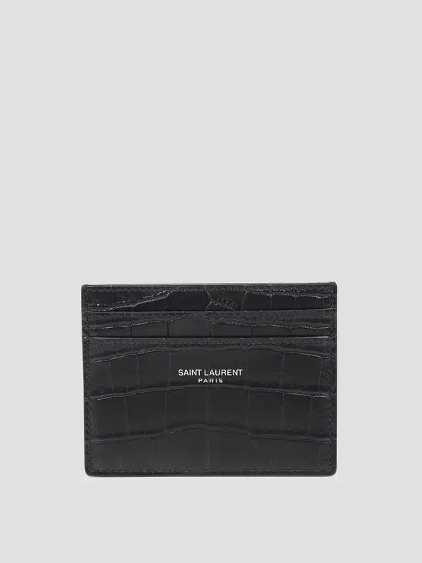 Saint Laurent Paris Credit Card Case - Nero
